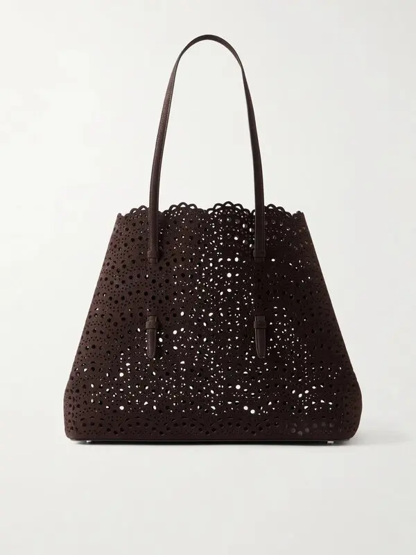 Alaïa Mina 37 Laser-cut Leather Tote - Brown
