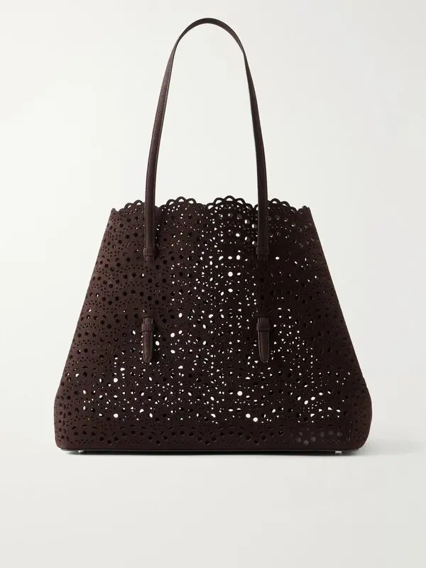 Alaïa Mina 37 Laser-cut Leather Tote - Brown