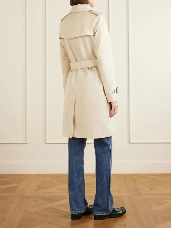 Burberry Kensington Double-breasted Belted Cotton Gabardine Trench Coat - Neutrals