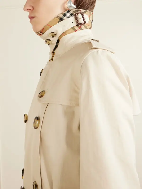 Burberry Kensington Double-breasted Belted Cotton Gabardine Trench Coat - Neutrals