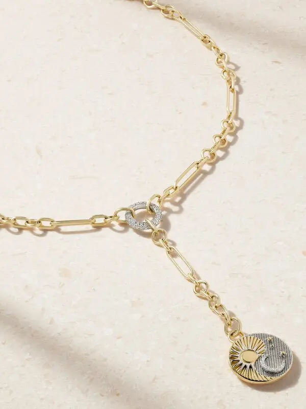 FOUNDRAE Balance + Fine Mixed Clip 18-karat Diamond Necklace - Gold