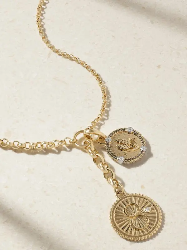 FOUNDRAE Karma + Infinite Gratitude Diamond Necklace - Gold