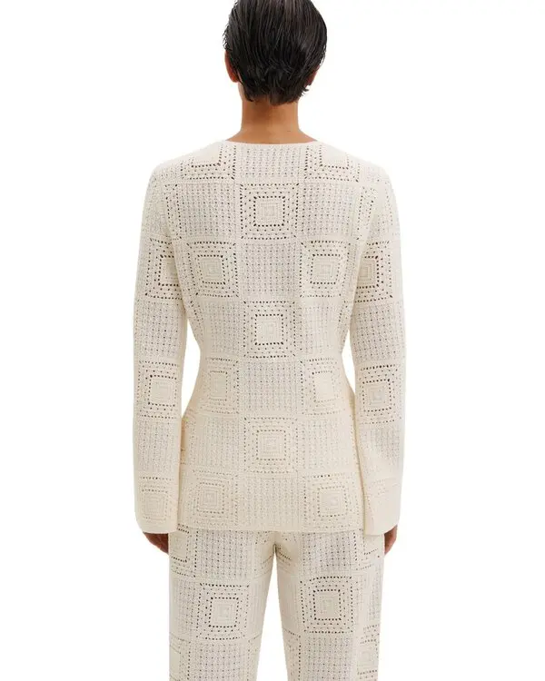 MALINA Mirella Fitted Crochet Cardigan