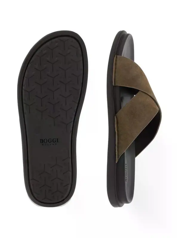 Boggi Milano Crossover Suede Sandals