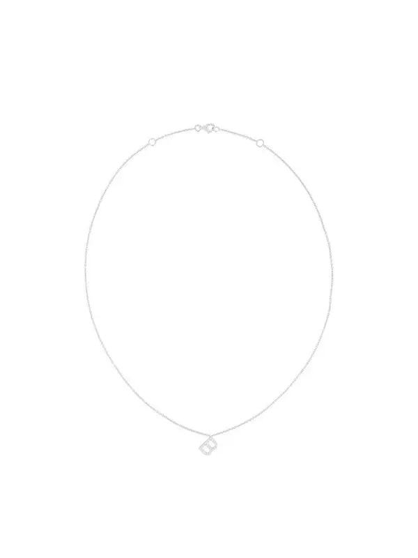ALINKA 18kt White Gold Diamond 'b' Initial Pendant Necklace - Metallic