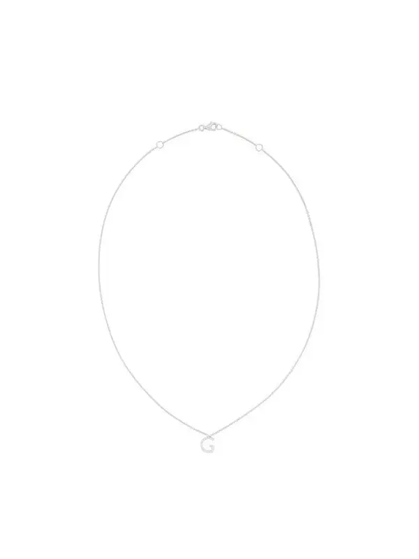 ALINKA 18kt White Gold Diamond 'g' Initial Pendant Necklace - Metallic