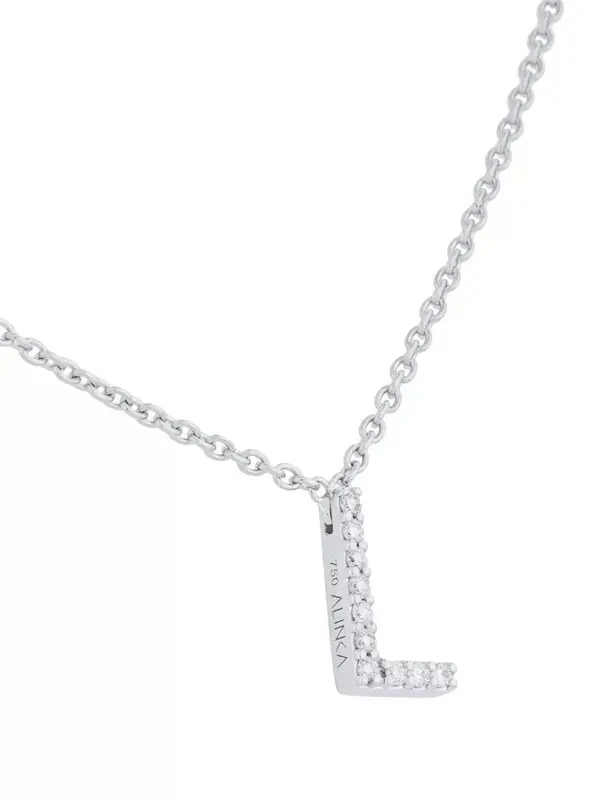 ALINKA 18kt White Gold Diamond 'l' Initial Pendant Necklace