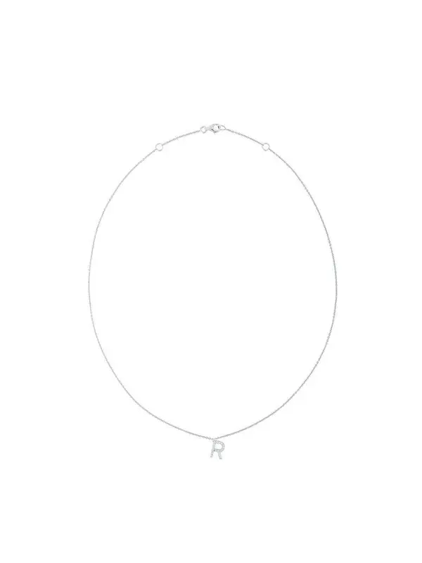 ALINKA 18kt White Gold Diamond Letter R Pendant Necklace - Metallic