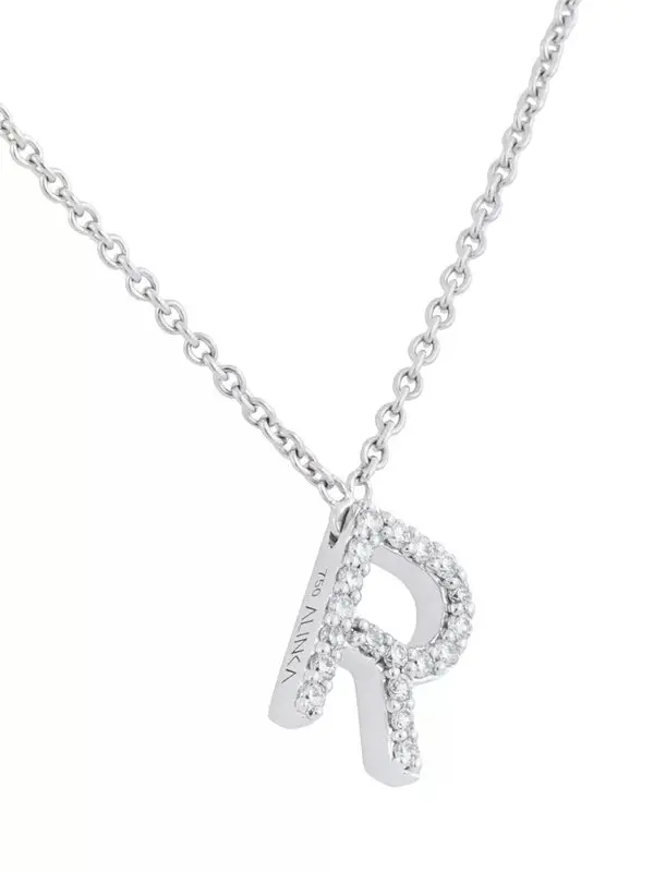 ALINKA 18kt White Gold Diamond Letter R Pendant Necklace