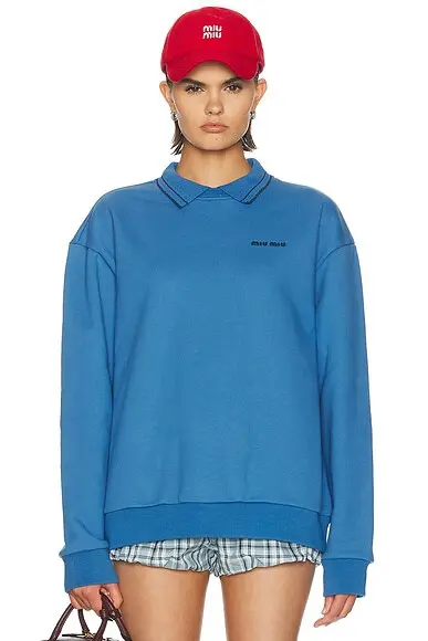 Miu Miu Sweatshirt Top With Contrast Stitching