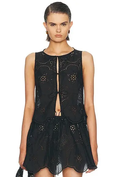 Matteau Broderie Tie Blouse