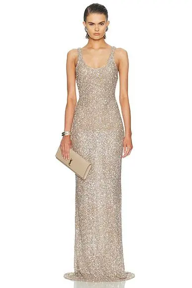 THE SEI Sequin Embellished Tank Gown