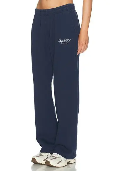 SPORTY & RICH Vendome La Embroidered Wide Sweatpant