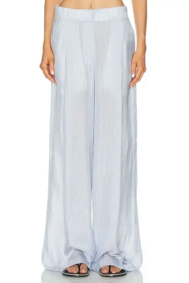Dries Van Noten Pila Wide Leg Trousers - Light Blue