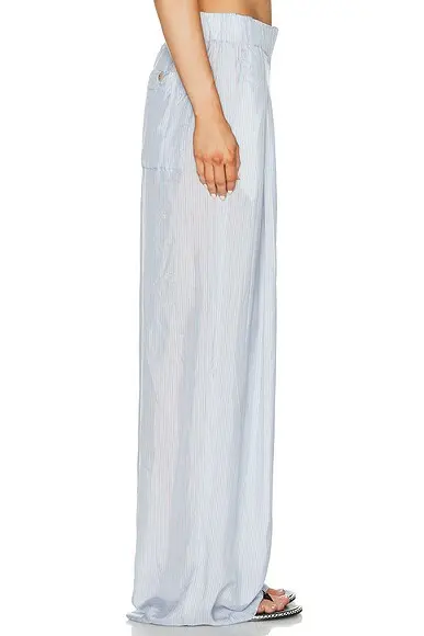 Dries Van Noten Pila Wide Leg Trousers - Light Blue