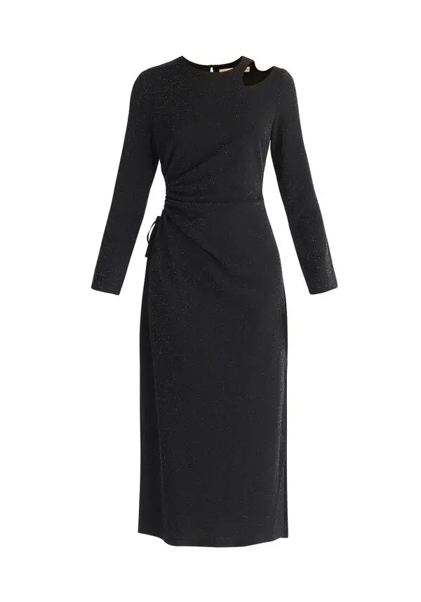 PAISIE Sparkly Cut Out Dress - Black
