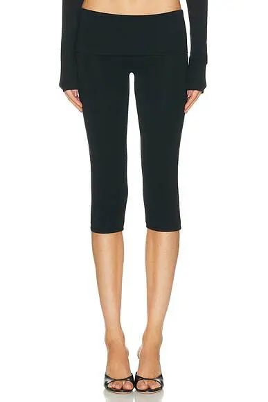 Eterne Foldover Capri Legging - Black