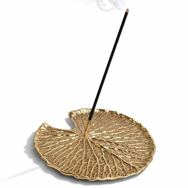 KEDGEREE DESIGN Lowa Handmade Brass Incense Holder - Gold