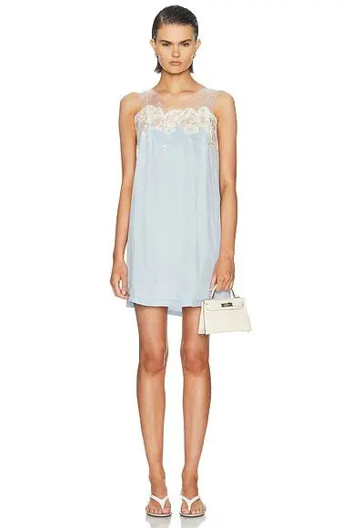 MAISON MARGIELA Mini Slip Dress With Lace Trim