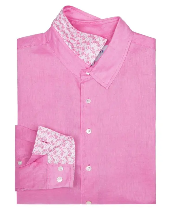 PINK HOUSE Linen Shirt Plain Fuchsia - Pink