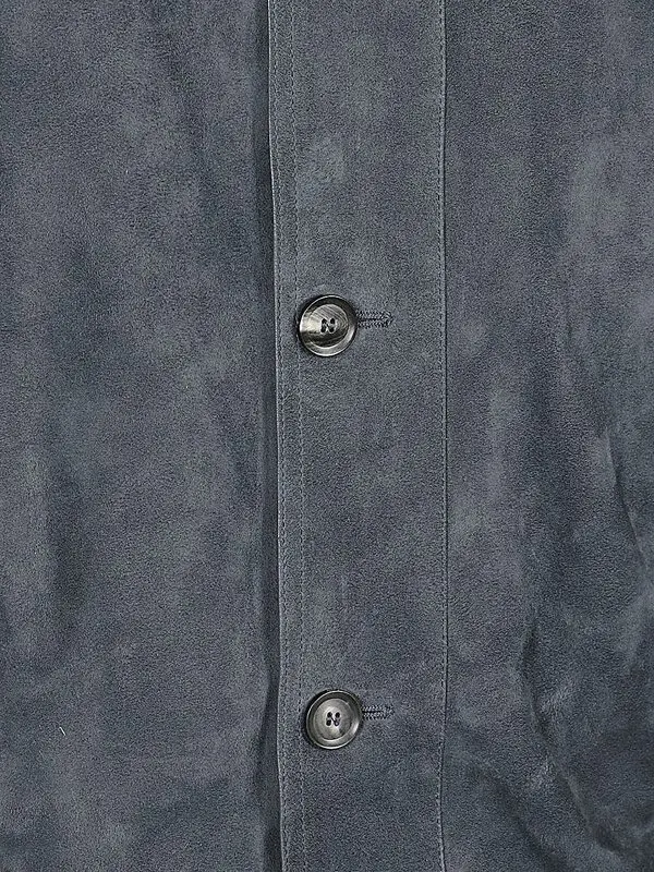 Brioni Suede Leather Padded Vest - Sky Blue