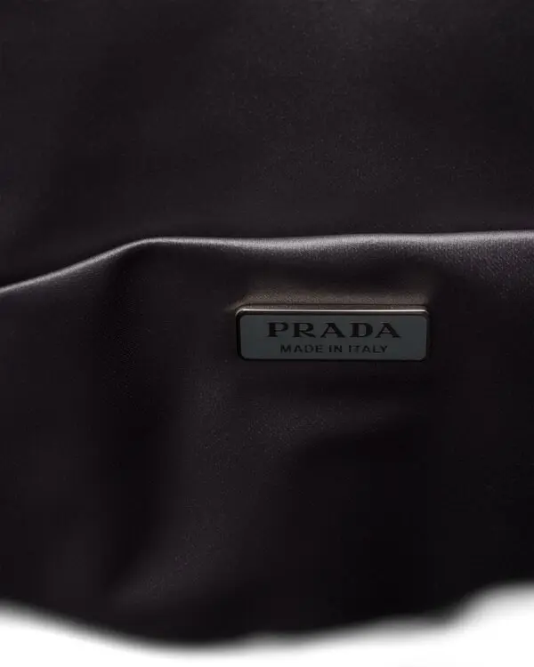 Prada Silk Duchess Pouch - Hematite