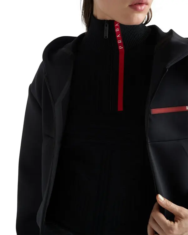 Prada Re-nylon Turtleneck Sweater With Zipper Detail