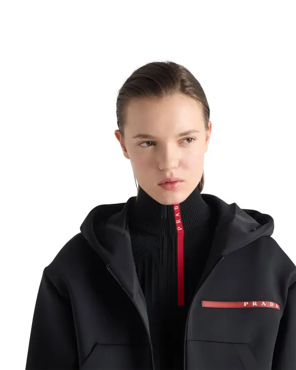 Prada Re-nylon Turtleneck Sweater With Zipper Detail