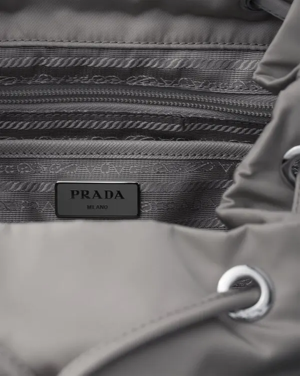 Prada Medium Re-nylon Backpack With Saffiano Leather Details - Cloudy Gray
