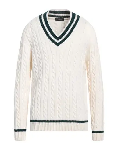 ZANONE Virgin Wool Cable-knit V-neck Sweater - Cream