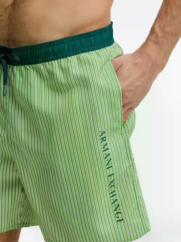 Armani Exchange Striped Drawstring Swim Shorts