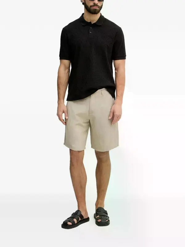 Armani Exchange Logo-jacquard Polo Shirt - Black