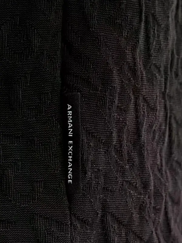 Armani Exchange Logo-jacquard Polo Shirt - Black