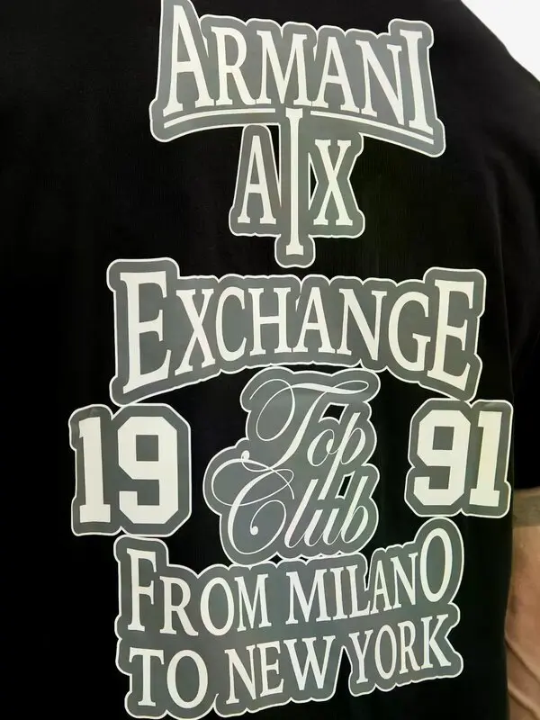 Armani Exchange Logo-patch Graphic-print T-shirt