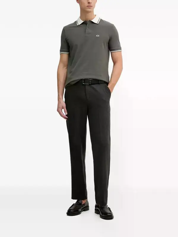 Armani Exchange Logo-embroidered Tipped Polo Shirt
