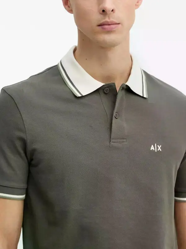 Armani Exchange Logo-embroidered Tipped Polo Shirt