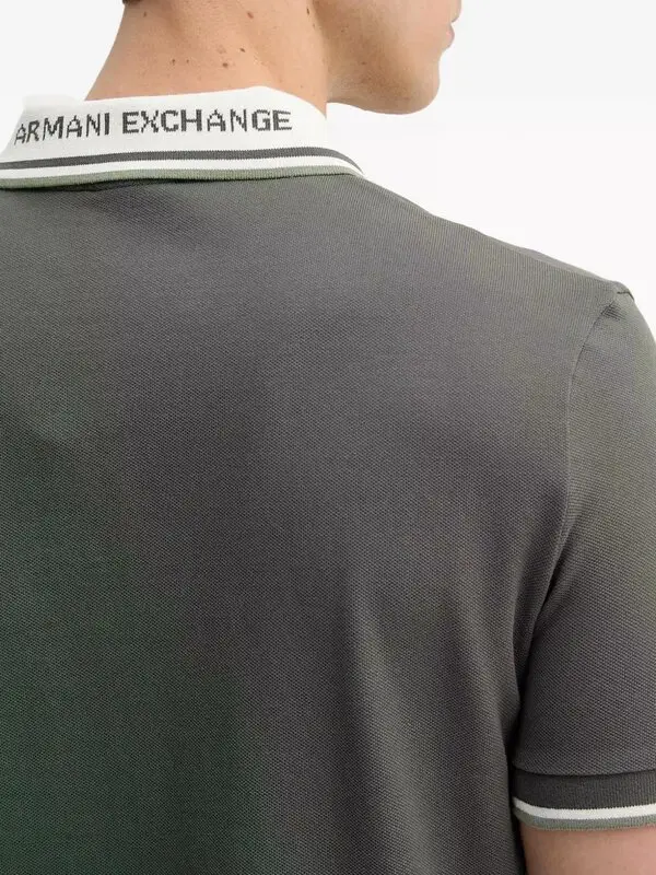 Armani Exchange Logo-embroidered Tipped Polo Shirt