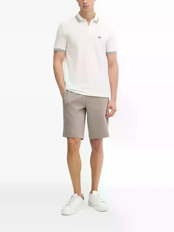 Armani Exchange Logo-embroidered Stripe-trim Polo Shirt