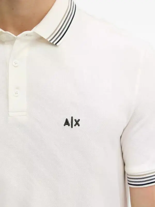 Armani Exchange Logo-embroidered Stripe-trim Polo Shirt