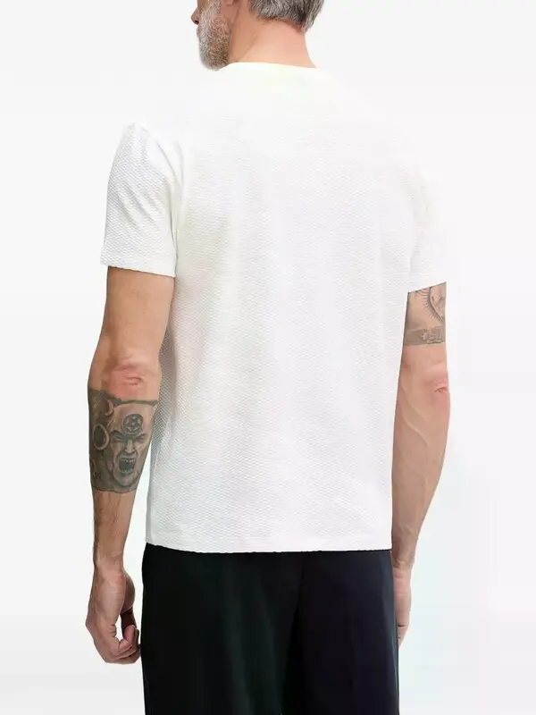 Armani Exchange Logo-embroidered Textured T-shirt