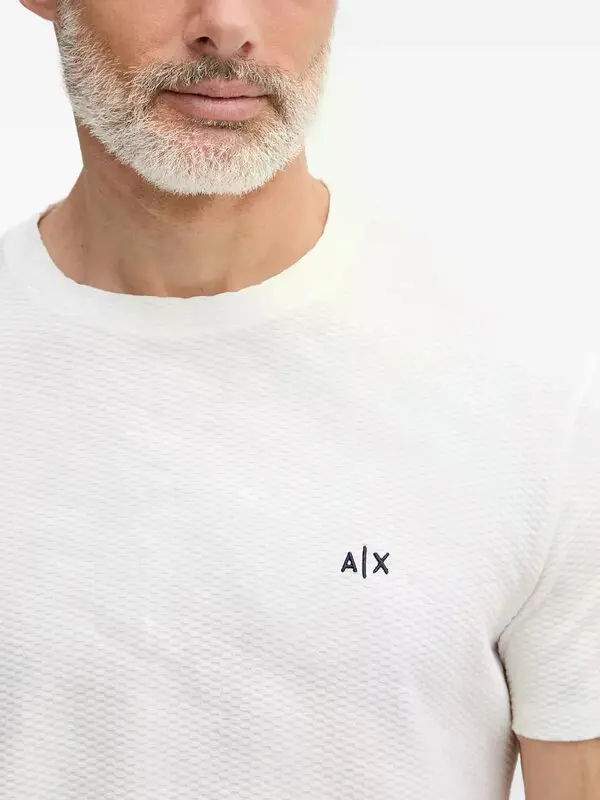 Armani Exchange Logo-embroidered Textured T-shirt