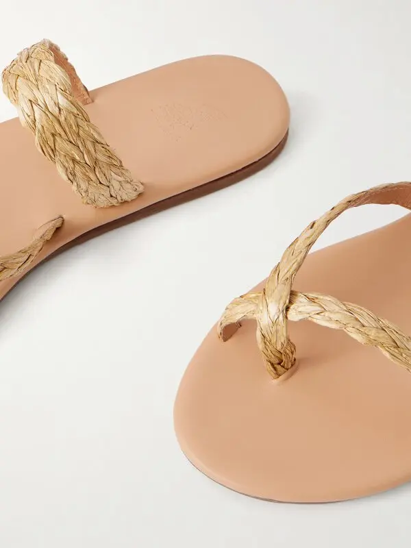 ANCIENT GREEK SANDALS Daphnae Raffia Flat Sandals