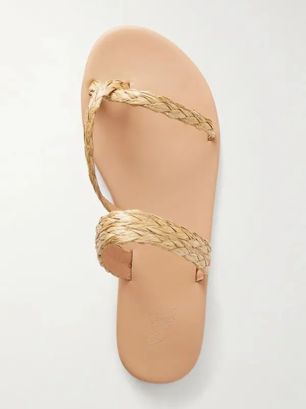 ANCIENT GREEK SANDALS Daphnae Raffia Flat Sandals