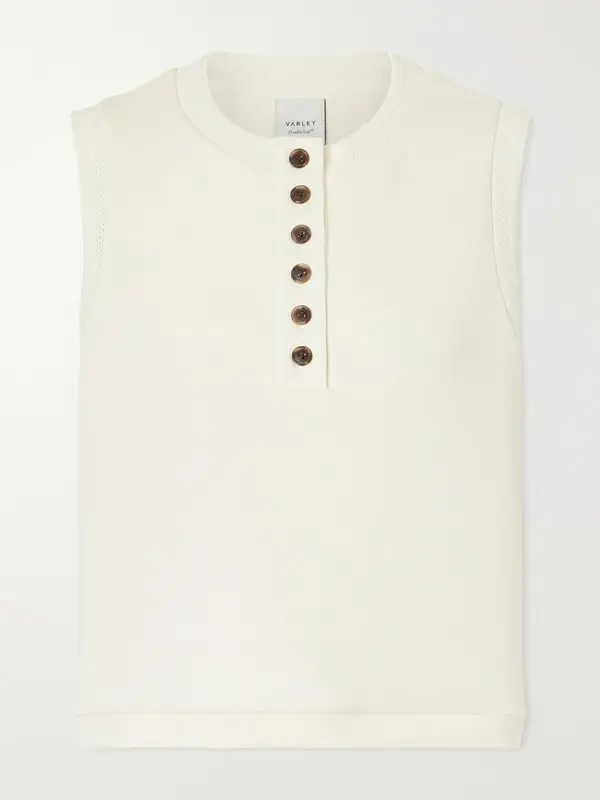 Varley Marla Embellished Jersey Tank Top - Neutrals