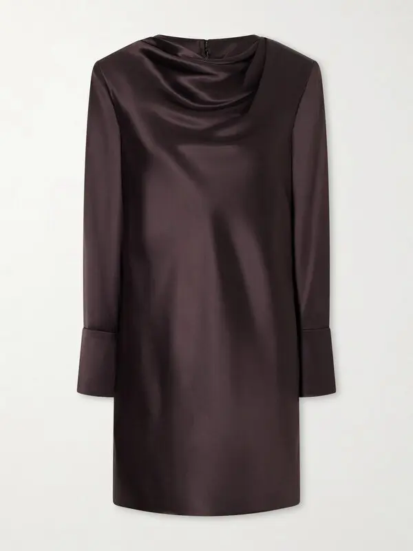 Veronica De Piante Amal Draped Silk-blend Satin Mini Dress