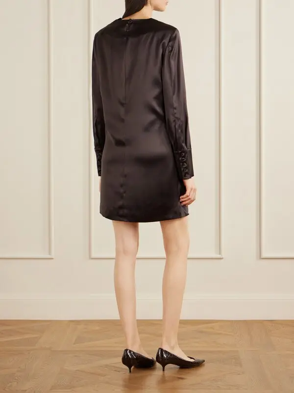 Veronica De Piante Amal Draped Silk-blend Satin Mini Dress