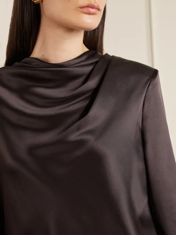 Veronica De Piante Amal Draped Silk-blend Satin Mini Dress