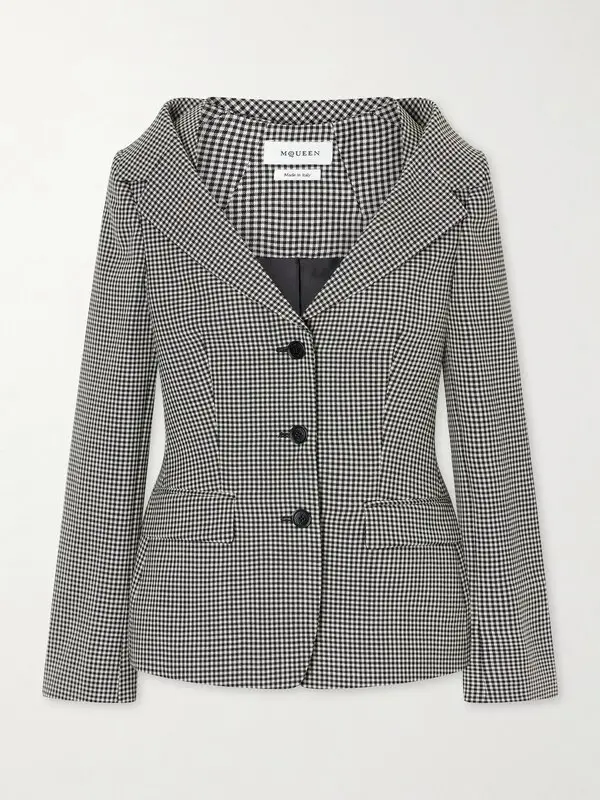 Alexander McQueen Gingham Wool Jacket
