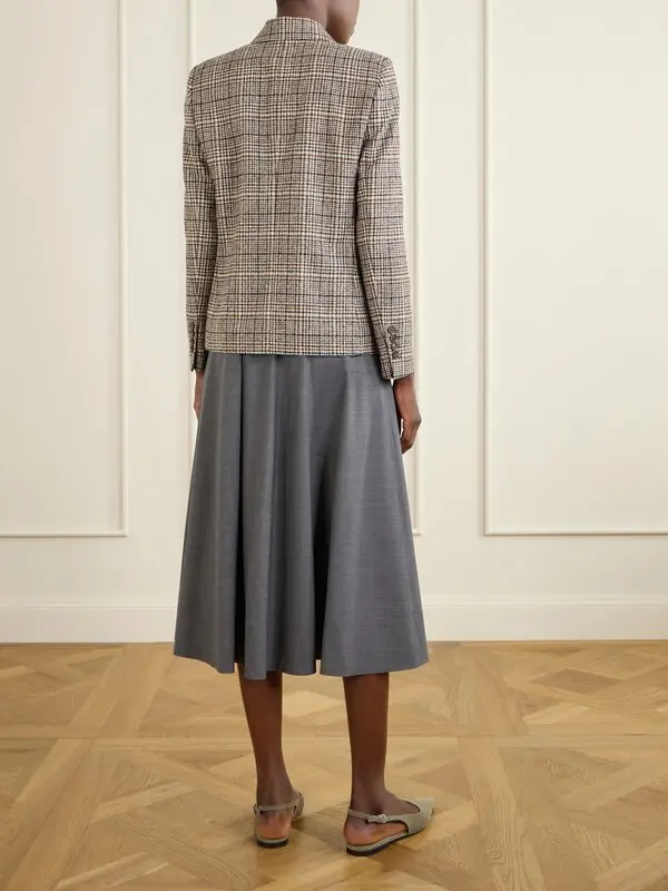 Brunello Cucinelli Checked Wool-blend Blazer