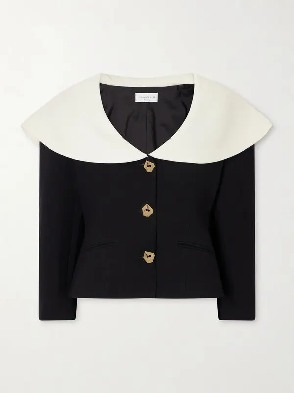 VIOLANTE NESSI Manuela Embellished Wool Jacket With Sailor Collar